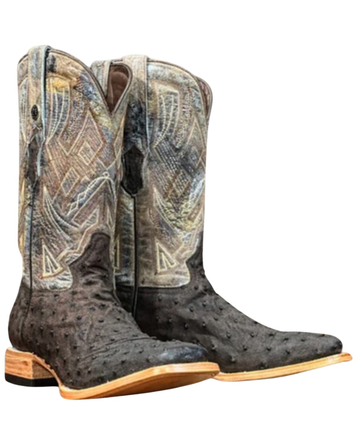 Tanner Mark Men's Exotic Full Quill Ostrich Western Boot Broad Square ...