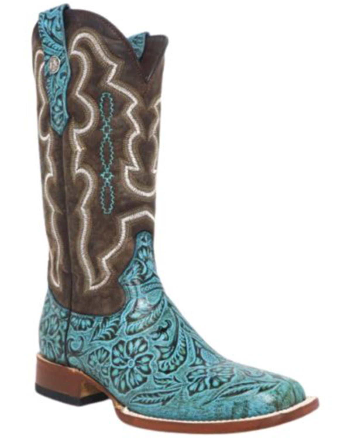 Tanner Mark Women's Misty Tooled Western Boot Broad Square Toe - TML207067 9 M US - Walmart.com