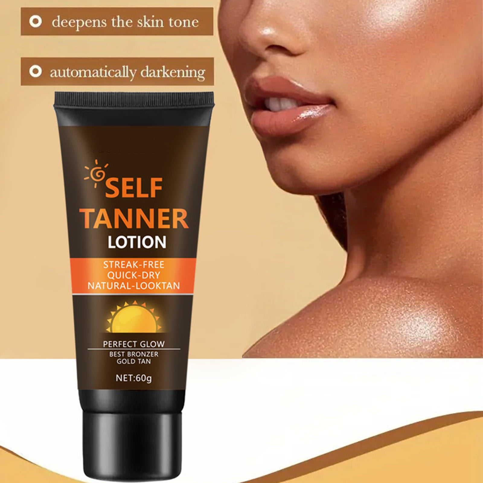 Tanning Bronzer Body Tanning Lotion Skin Tan Enhancer for Sun-Kissed ...