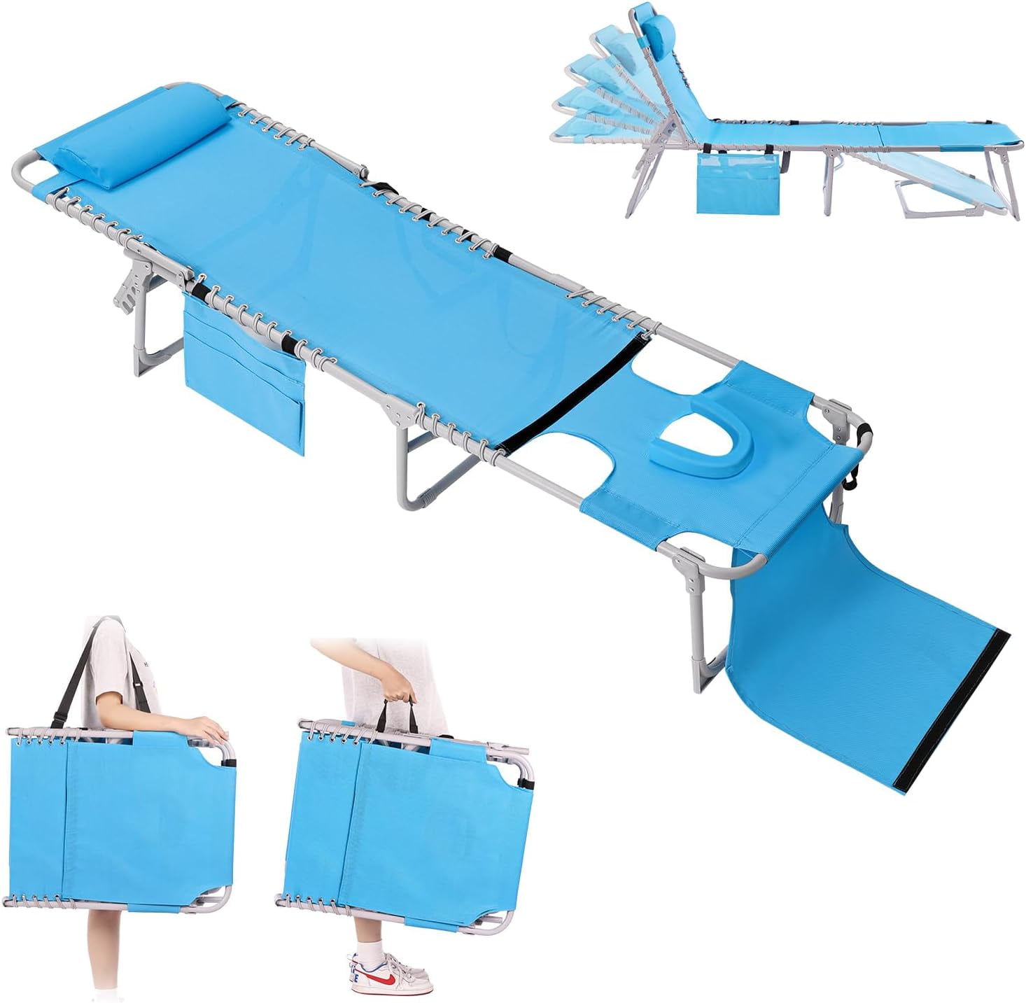 Tanning Chair for Adults with Face Hole - Versatile, Folding Chaise ...