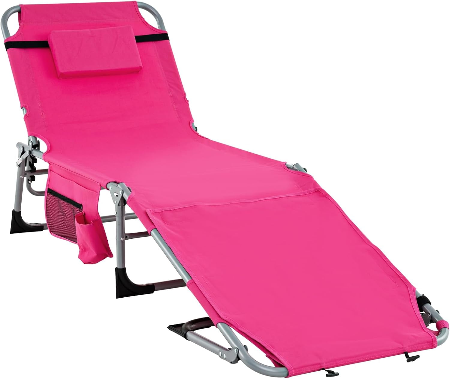 Tanning Chair, Outdoor Folding Beach Lounge Chair with Face Hole ...