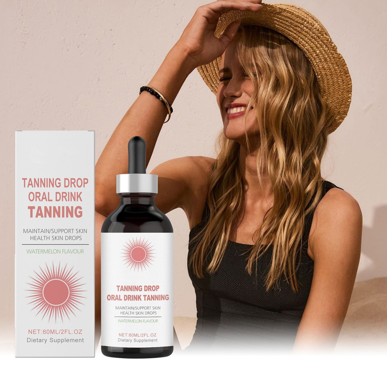 Tanning Drops , Drinkable Oral Supplement, Natural Vegan Melanin ...