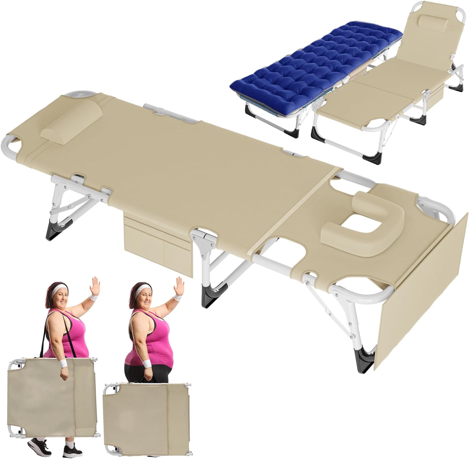 Tanning Lounge Chair 5-Position, Outdoor Sunbathing Chair Folding ...