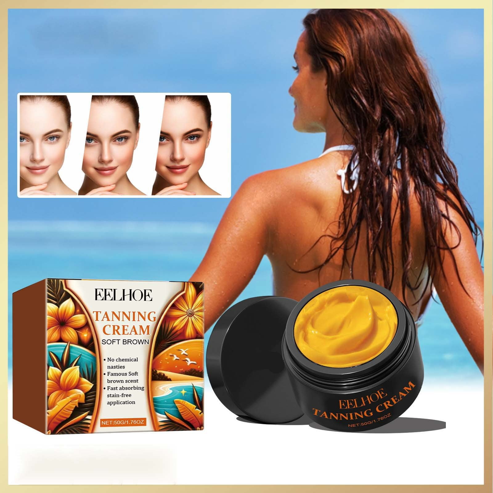 Tanning Sunscreen Cream Moisturizing Body Lotion Helps Darken Skin For ...
