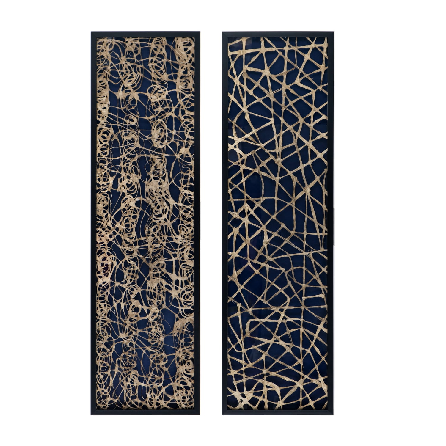 Tannis Rice Paper Shadow Boxes - Set of 2 - 15.5"W x 55"H - Blue/White ...