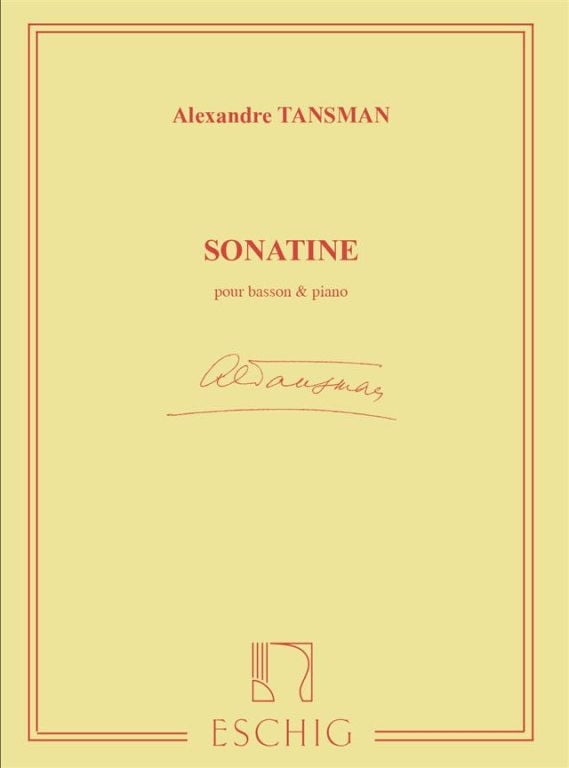 Tansman, Alexandre: Sonatine / pour basson & piano / Max-Eschig ...