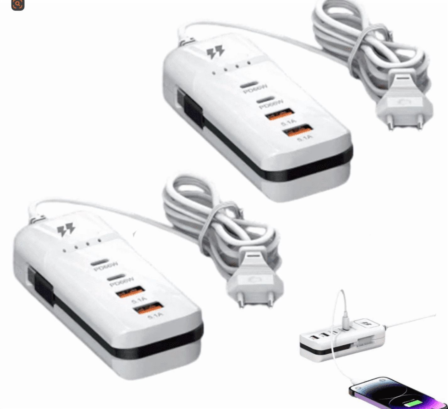 Tanuke Charger Anti 4 in 1 -Static Power Strip, White, 66W Fast ...