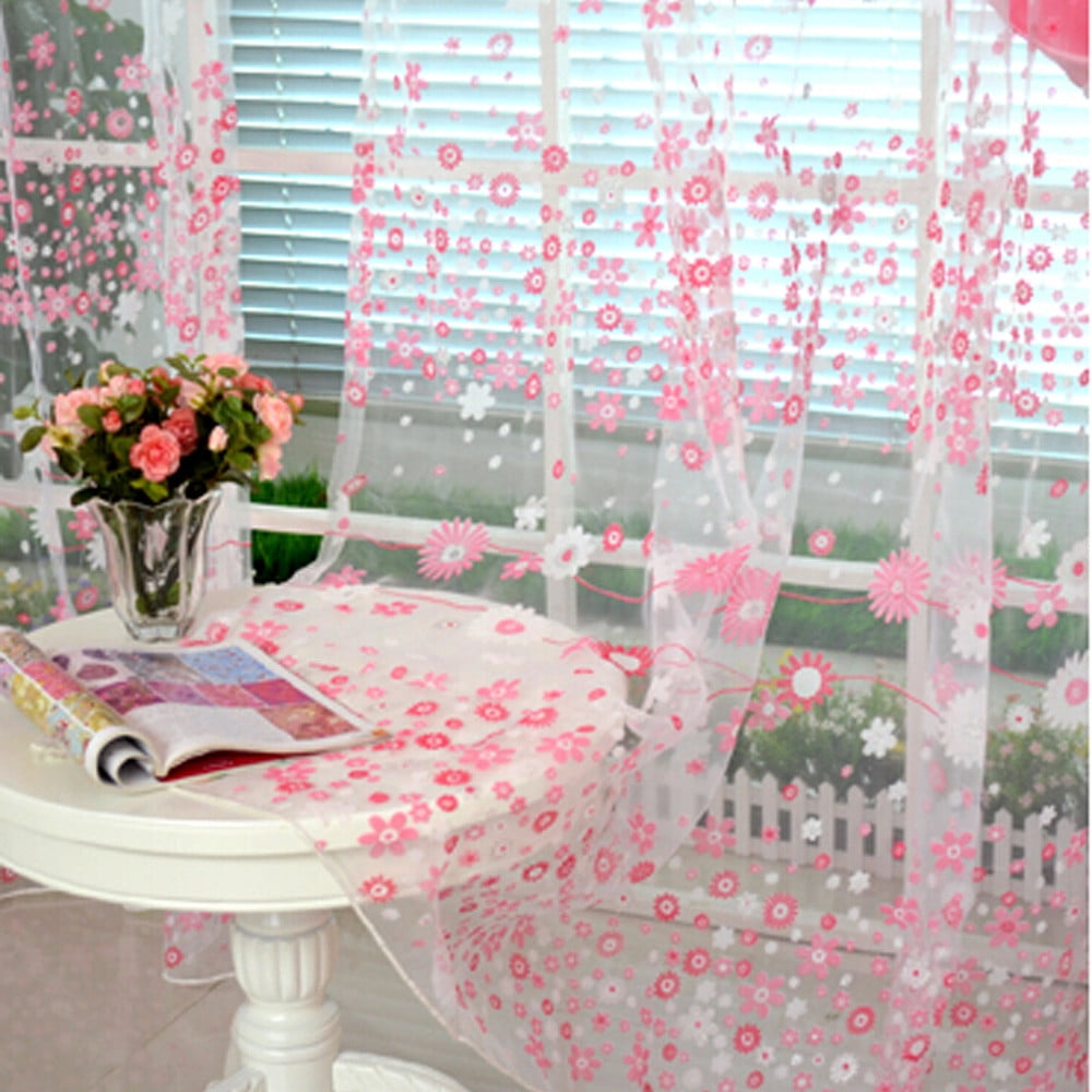 Tanuke Sheer Floral Curtains Clearance! Flower Sheer Curtain Tulle ...
