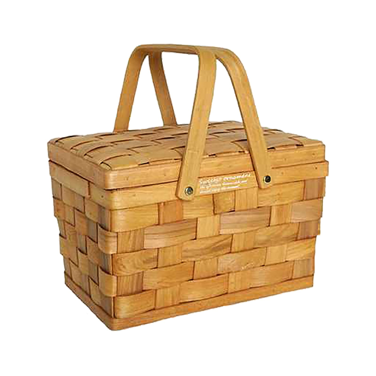 Tanuse Picnic Basket on Sale Wood Chip Woven Picnic Basket with Lid for ...