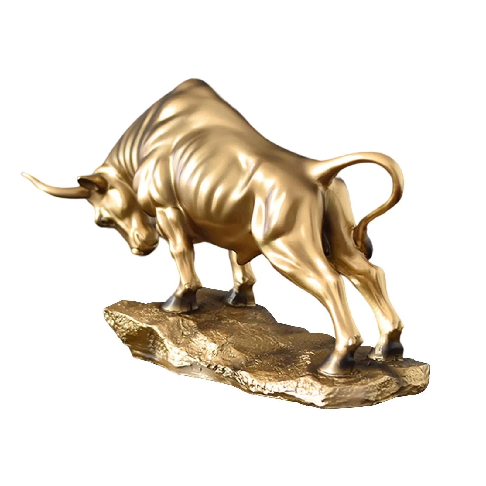 Tanuse Wall Street Bull Statue Resin Golden Bull Statue 8 Inch High ...
