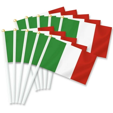 10 PCS Italy Handheld Small Flag Italian Italiano Hand Held Mini Decor ...