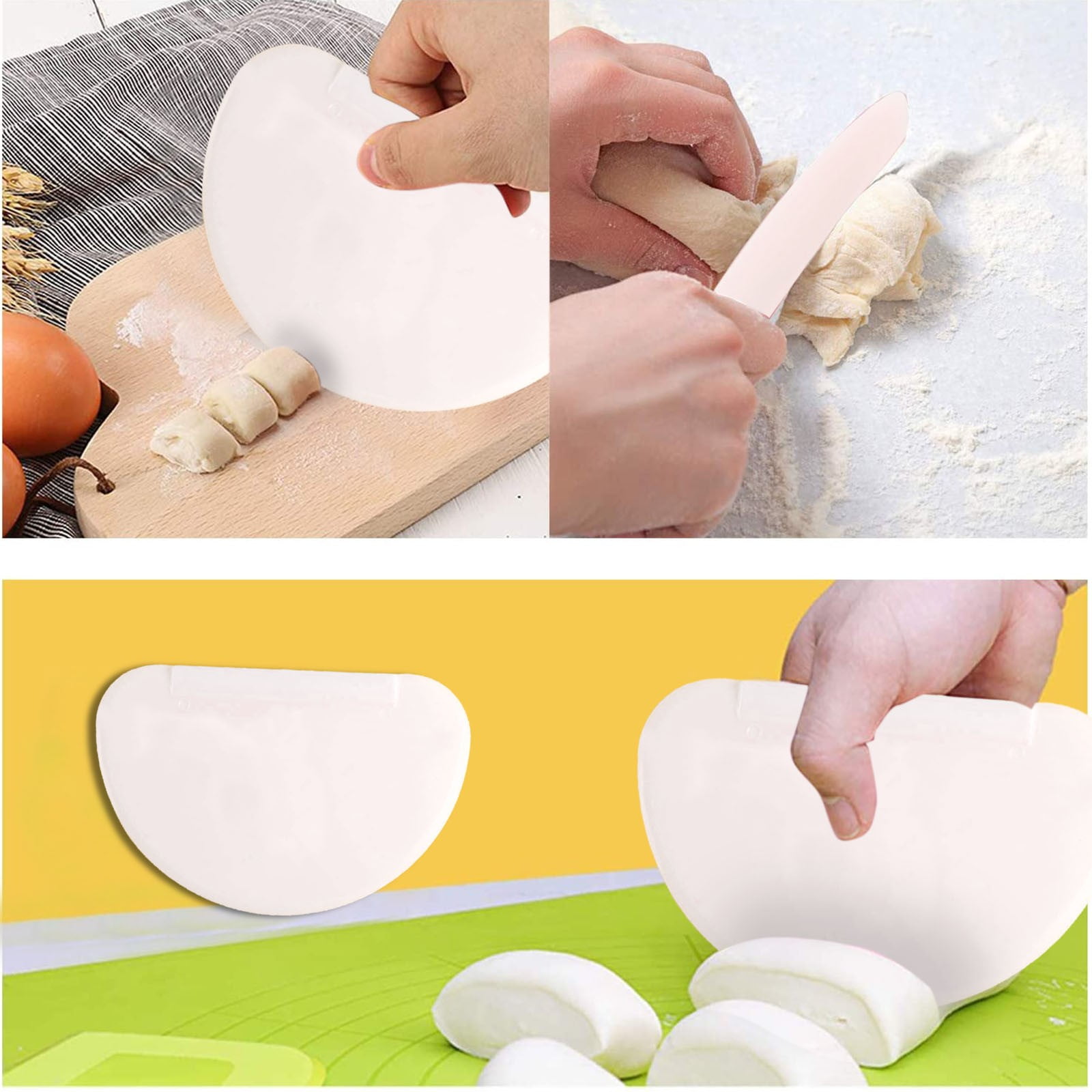 Tanxxt Dough Scraper Kitchen Bread Baking Tool With Plastic Spatula And ...