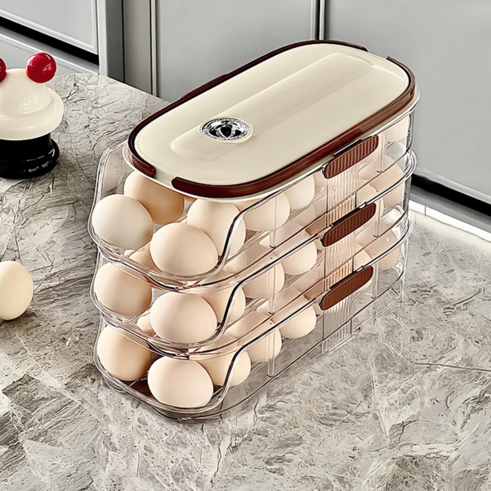 Tanxxt Egg Holder Egg Container For Fridge Egg Storage Fridge Automatic ...