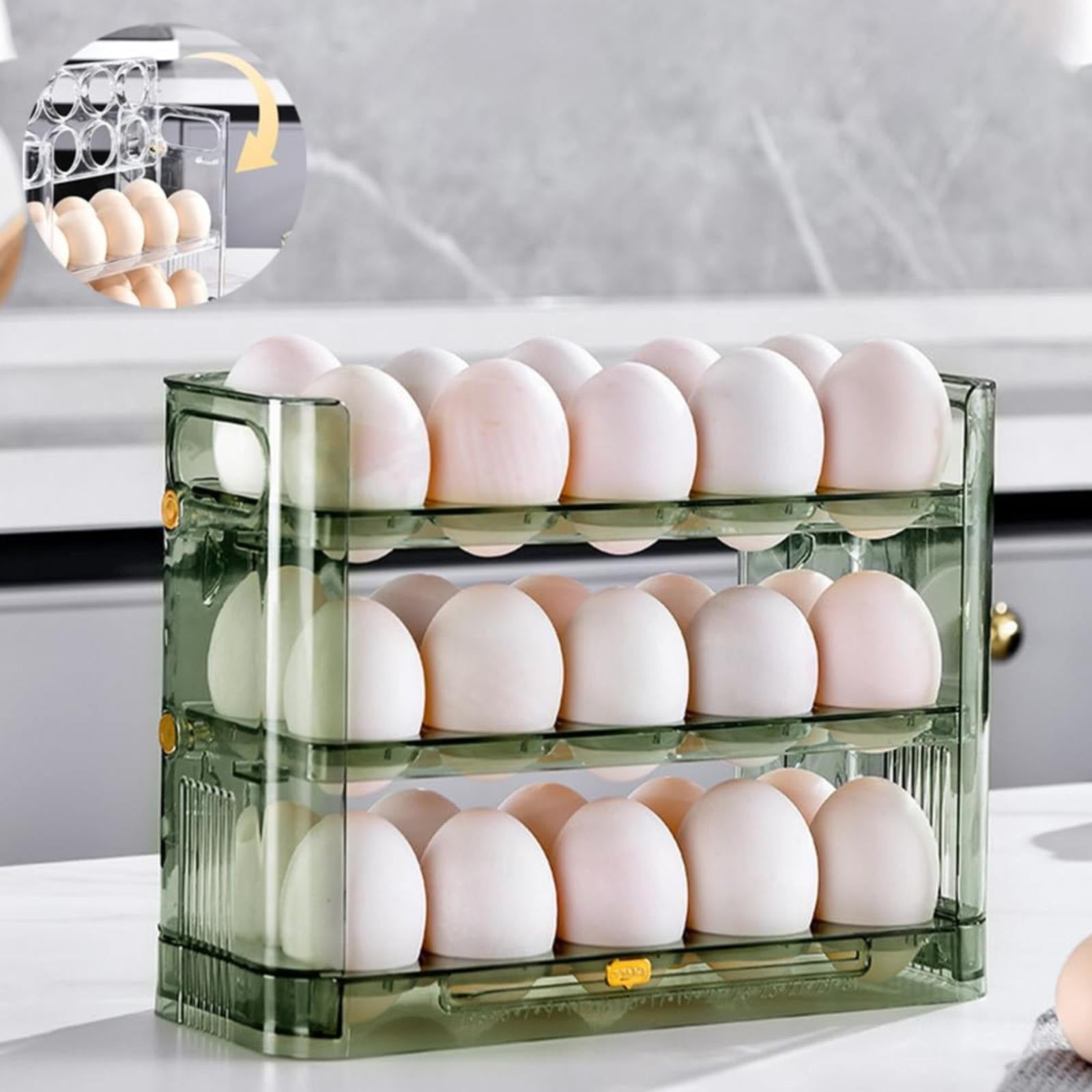 Tanxxt Egg Holder Flippable Egg Holder for Refrigerator 3 Layer Egg ...