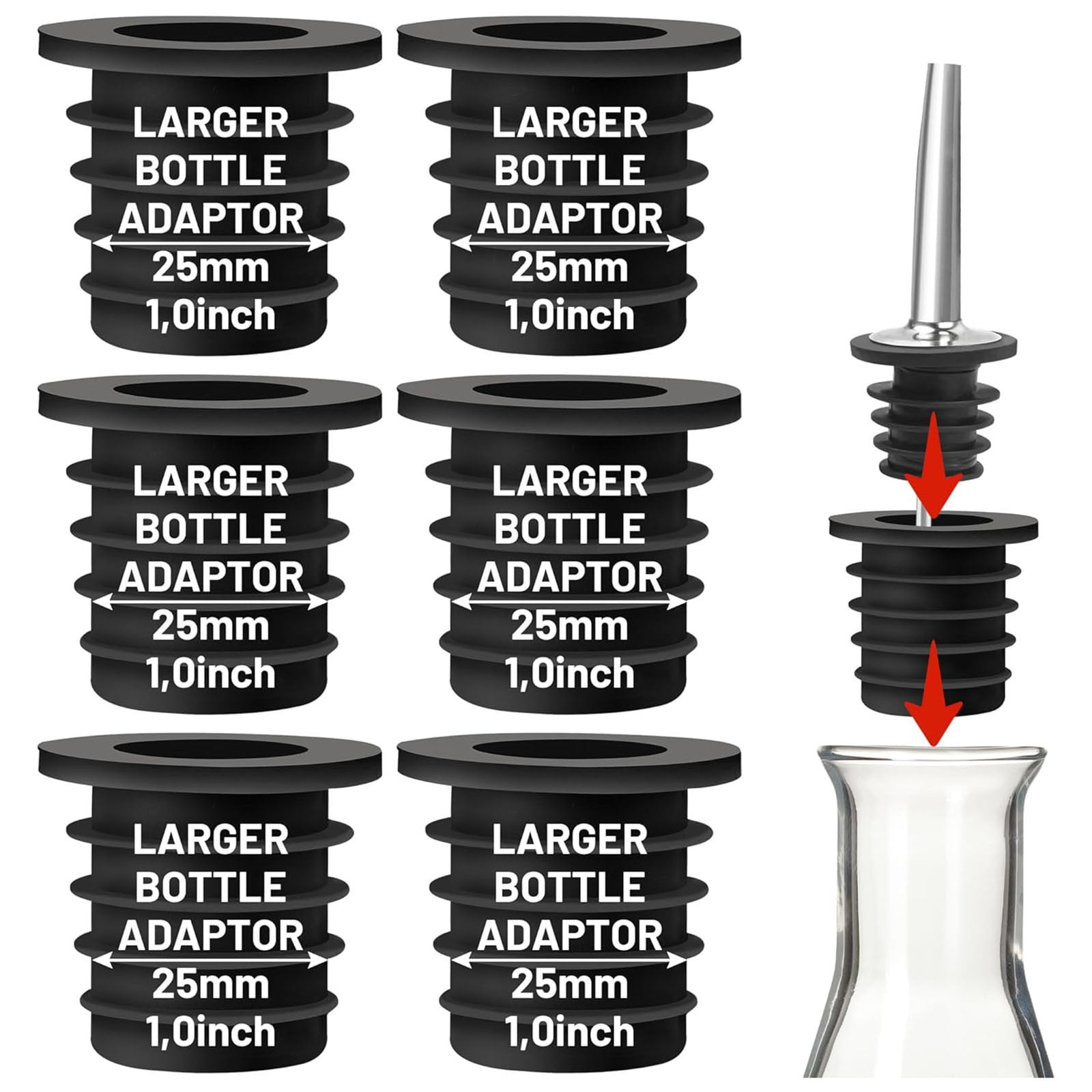 Tanxxt Promotion Liquor Pourer Adapters for Large Liquor Bottles and ...