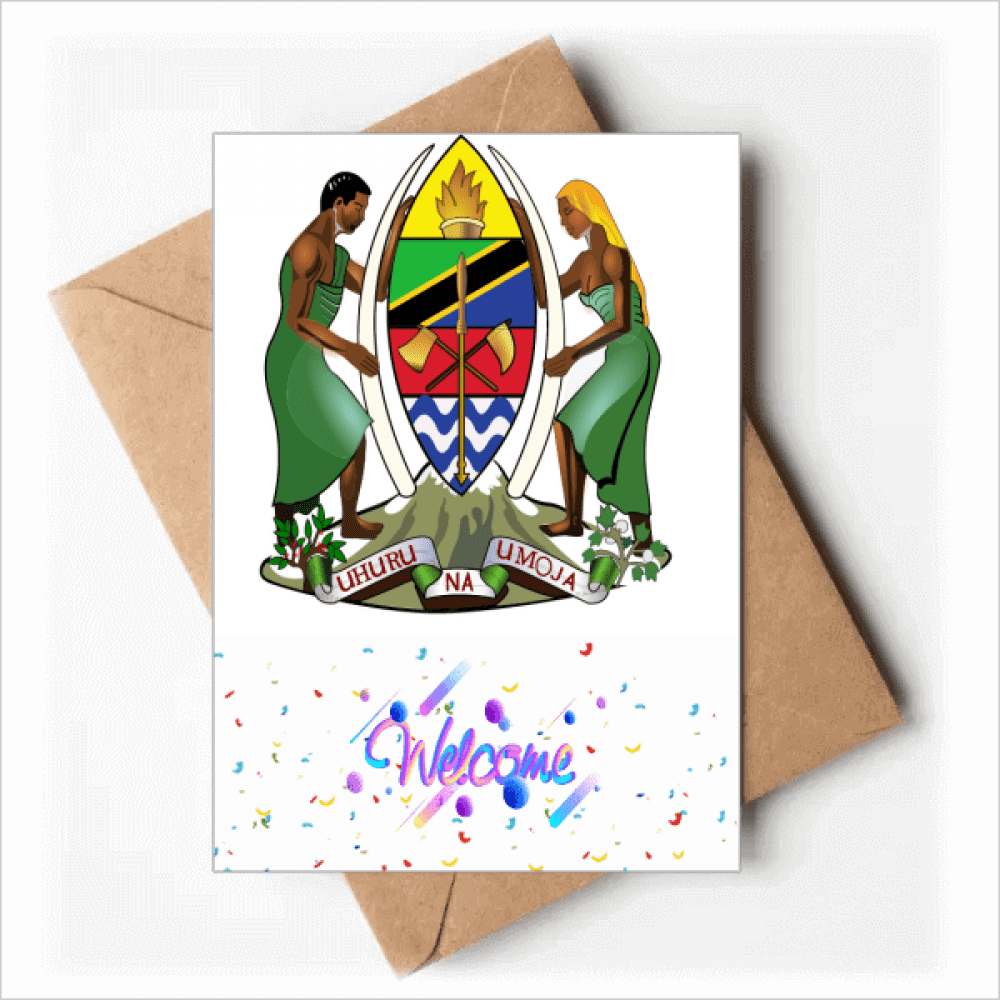 Tanzania Africa National Emblem Welcome Back Greeting Cards Envelopes ...