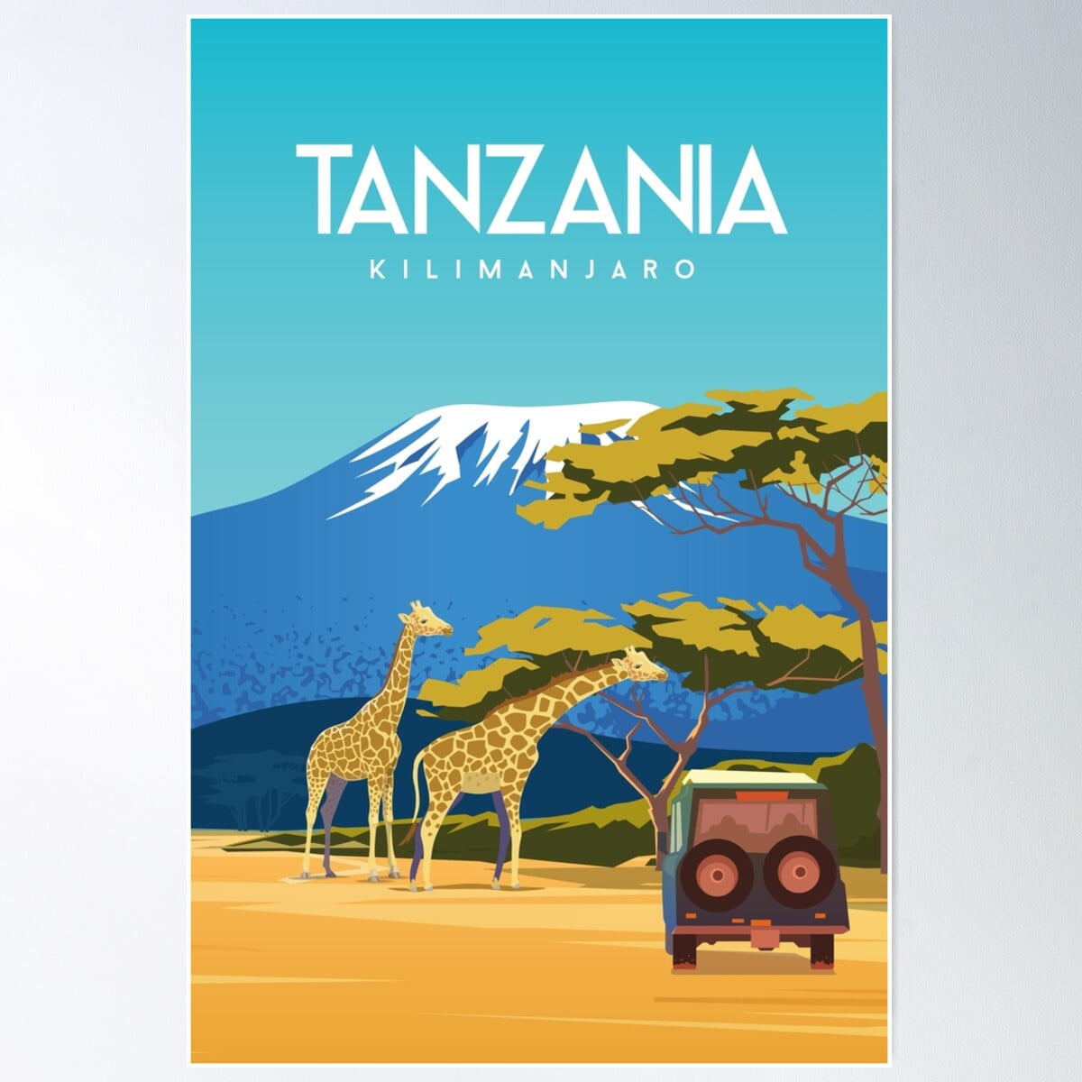 Tanzania Africa Travel Poster Poster Wall Art, Modern Wall Decor For ...