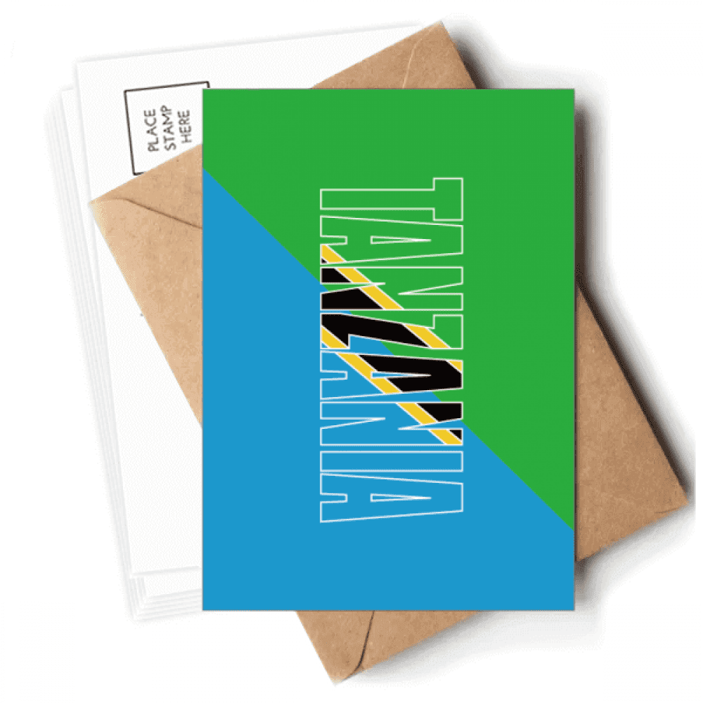 Tanzania Country Flag Name Postcards Envelopes Blank Note Cards Mailing ...