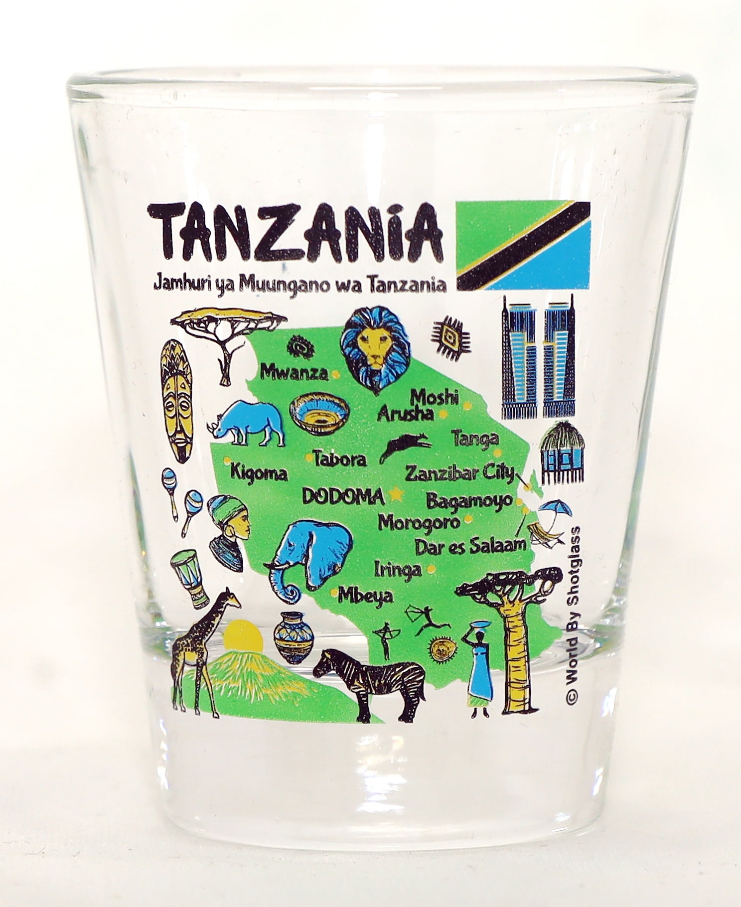 Tanzania Landmarks and Icons Collage Shot Glass - Walmart.com
