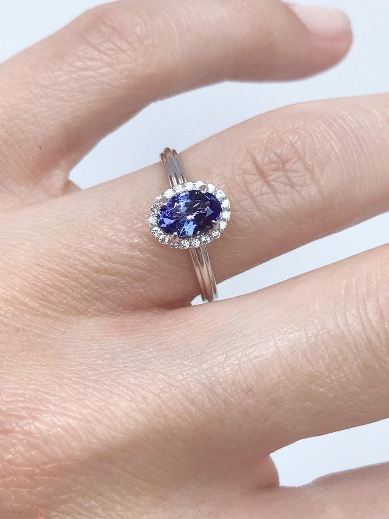 Tanzanite Ring 925 Sterling Silver Tanzanite Gemstone Ring Solid Silver ...
