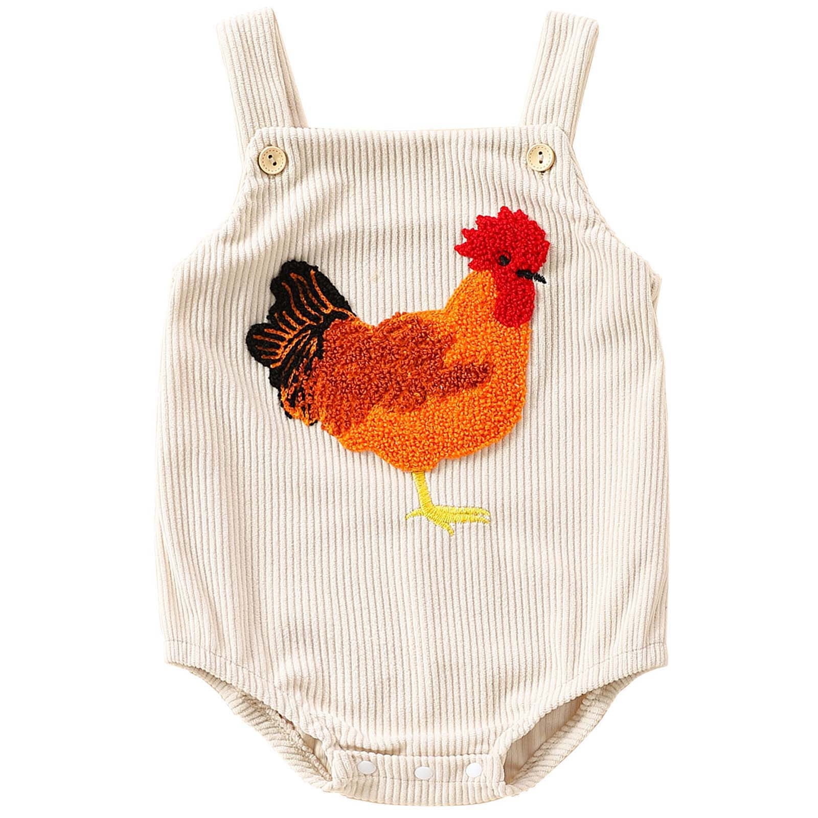 Tao Tao Newborn Baby Boy Girl Outfits Corduroy Romper Farm Chicken Baby ...