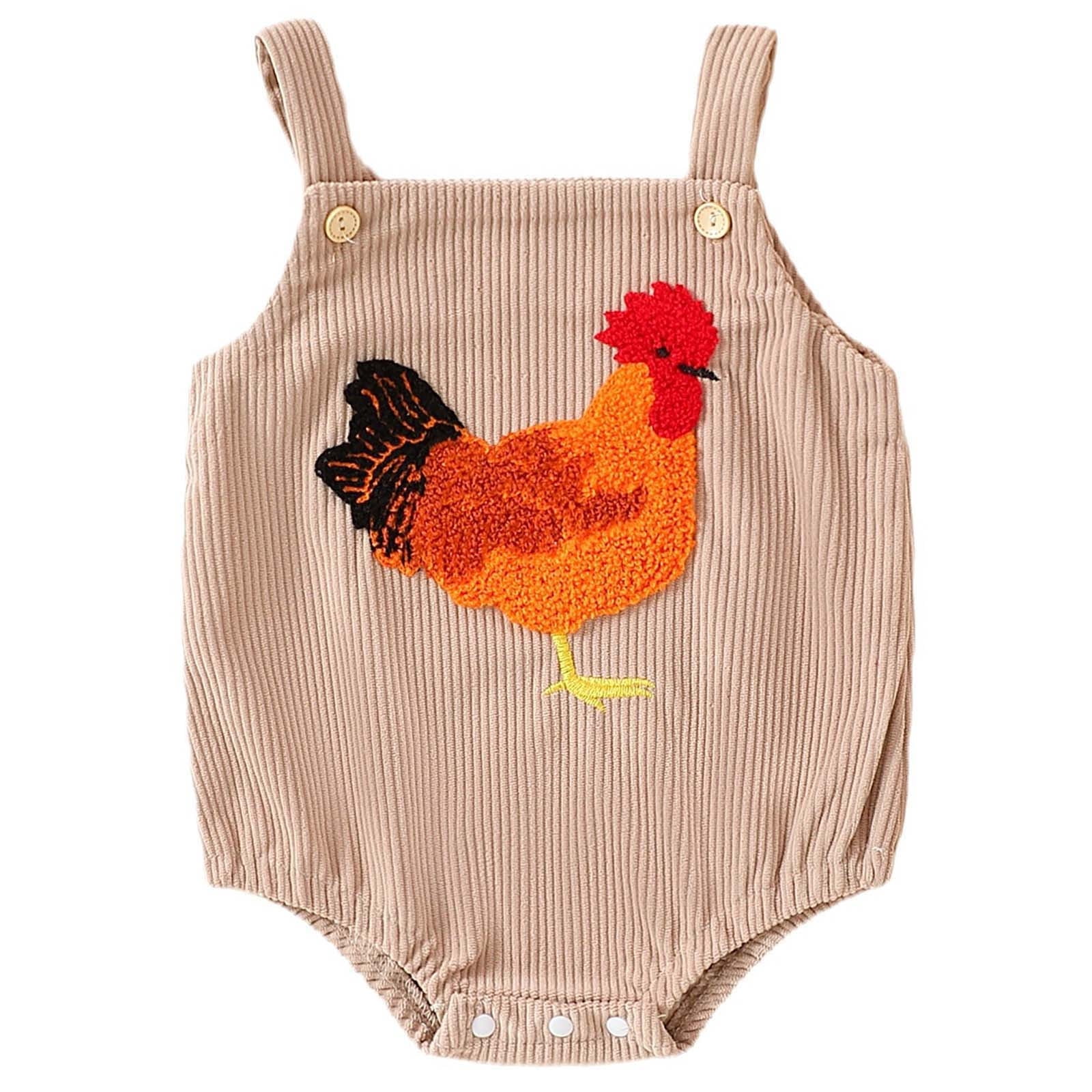 Tao Tao Newborn Baby Boy Girl Outfits Corduroy Romper Farm Chicken Baby ...