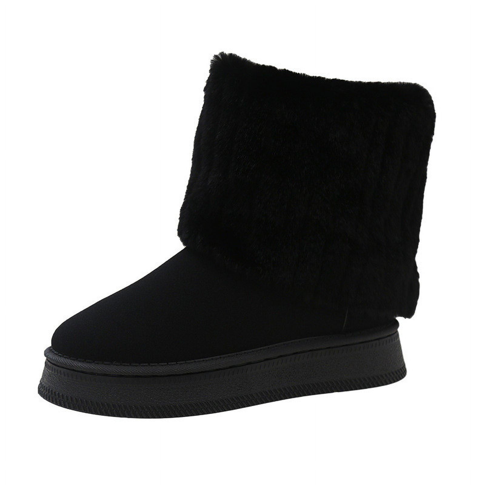 Tao Tao Platform Fur Boots For Women Genuine Cow Suede Platform Furry ...