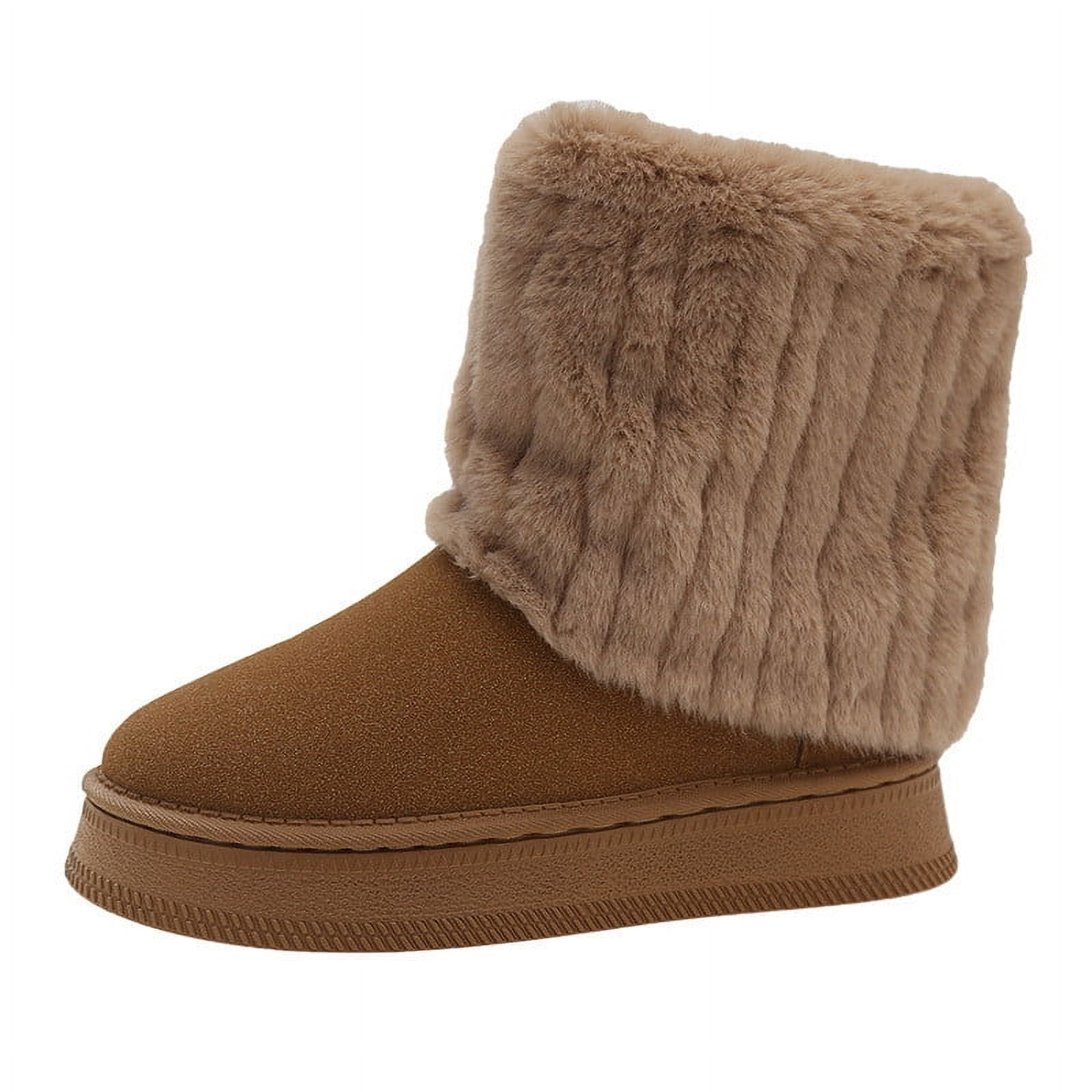Tao Tao Platform Fur Boots For Women Genuine Cow Suede Platform Furry ...