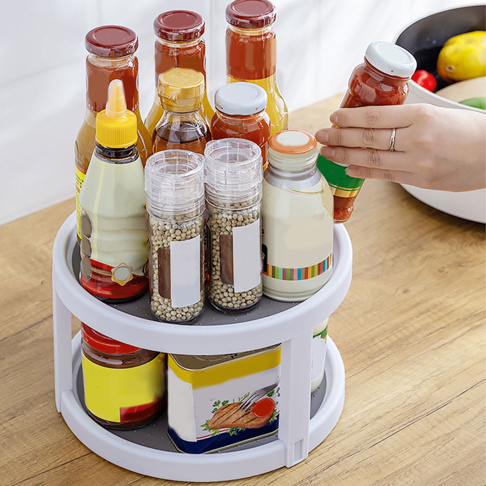 Tao Tao 2 Tier 10" Turntable Lazy Susan Spice Organizer - Rotating ...