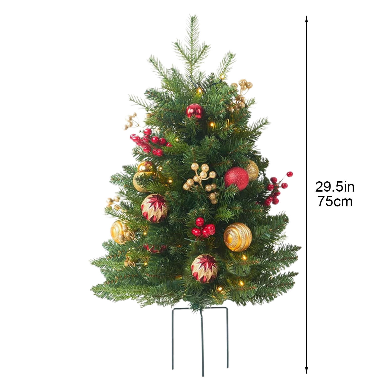 Tao Tao 29.5" Outdoor Pathway Christmas Trees,Faux Holiday Planter ...