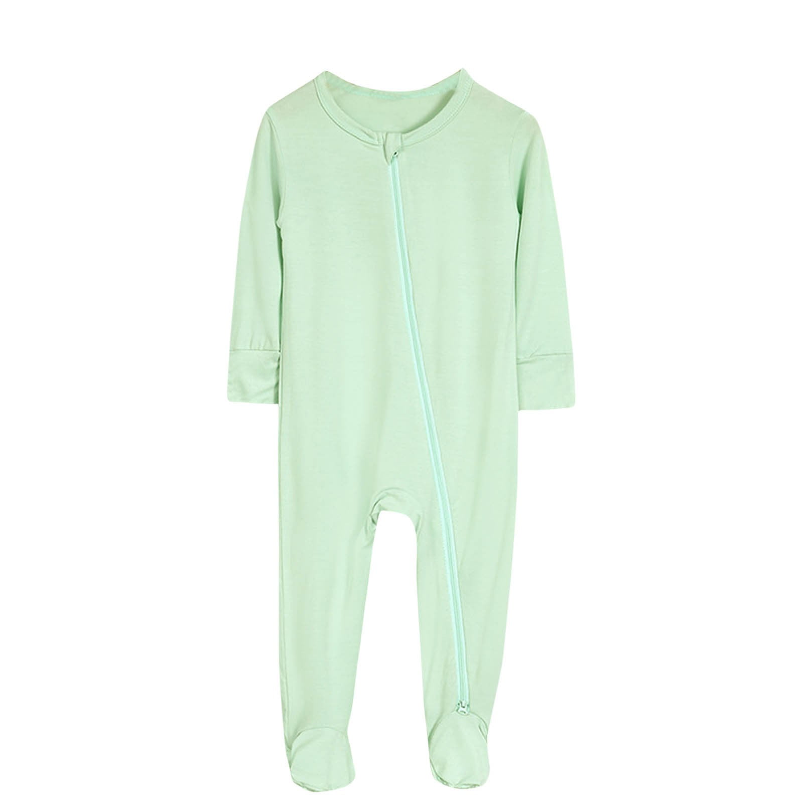 Tao Tao Baby Zipper Pajamas Bamboo Rayon, Solid Color Unisex Infant ...