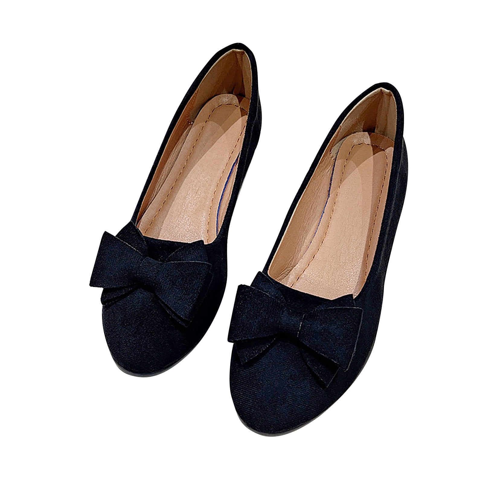 Tao Tao Bowknot Ballet Flats Womens Pointy Toe Flat Shoes Suede Dress ...