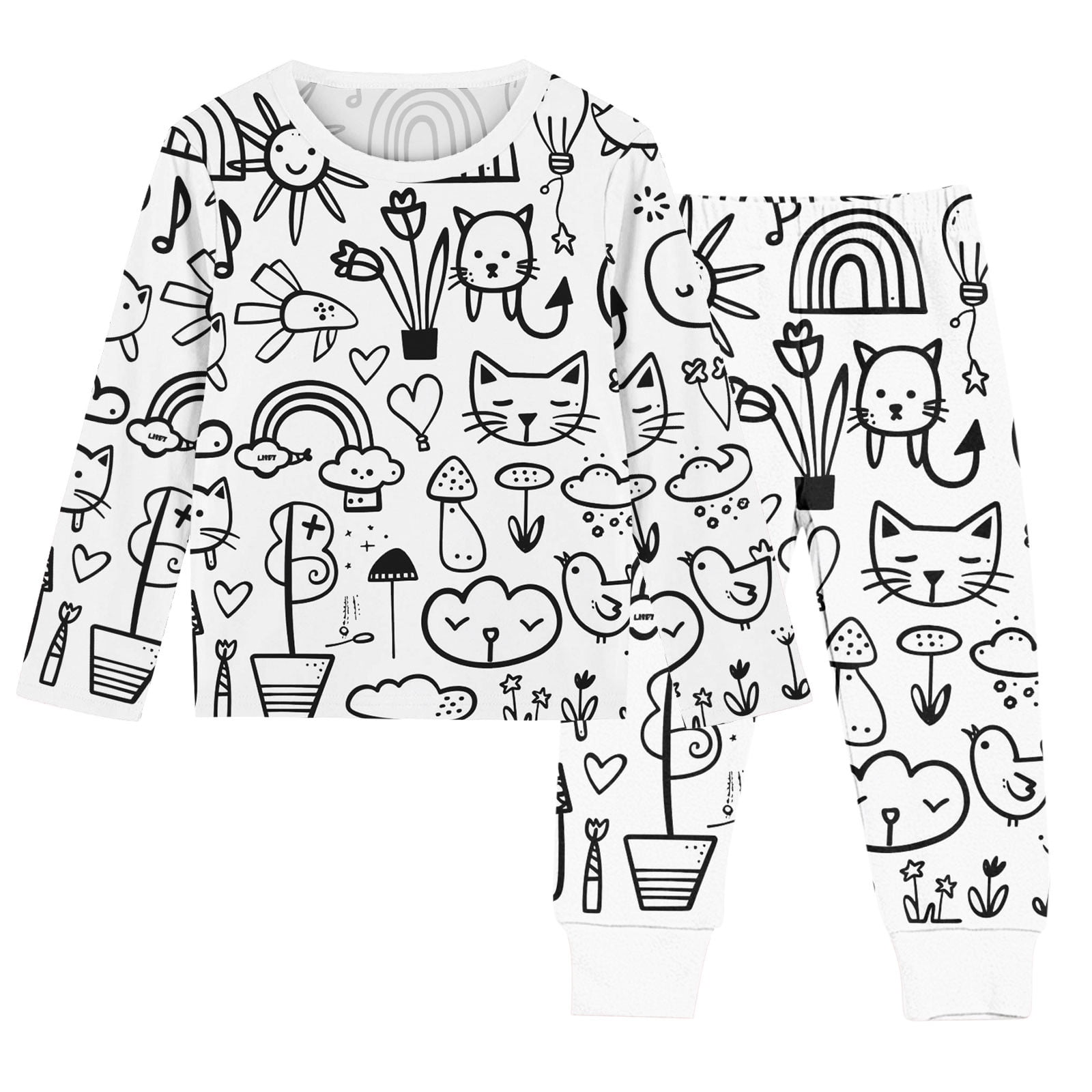 Tao Tao Colorable Pajamas Sets For Kids DIY Hand Painted 2 Piece Pajama ...