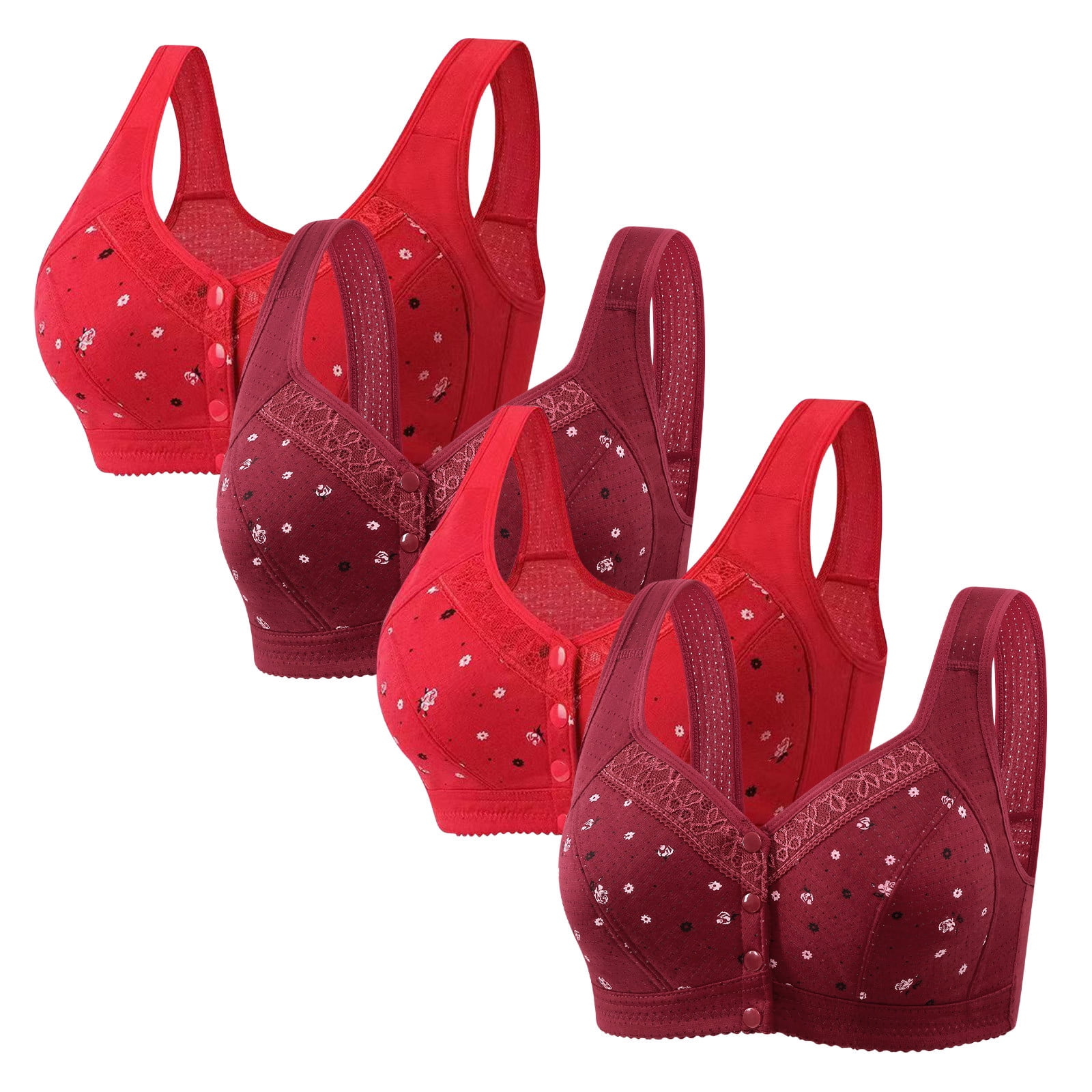Tao Tao Daisy Bra For Seniors Front Closure Button Bras Comfy ...