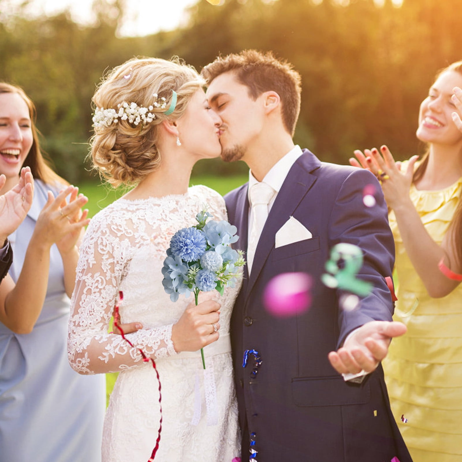 Tao Tao Dusty Wedding Bouquets for Bride Bridesmaids Artificial Rose ...