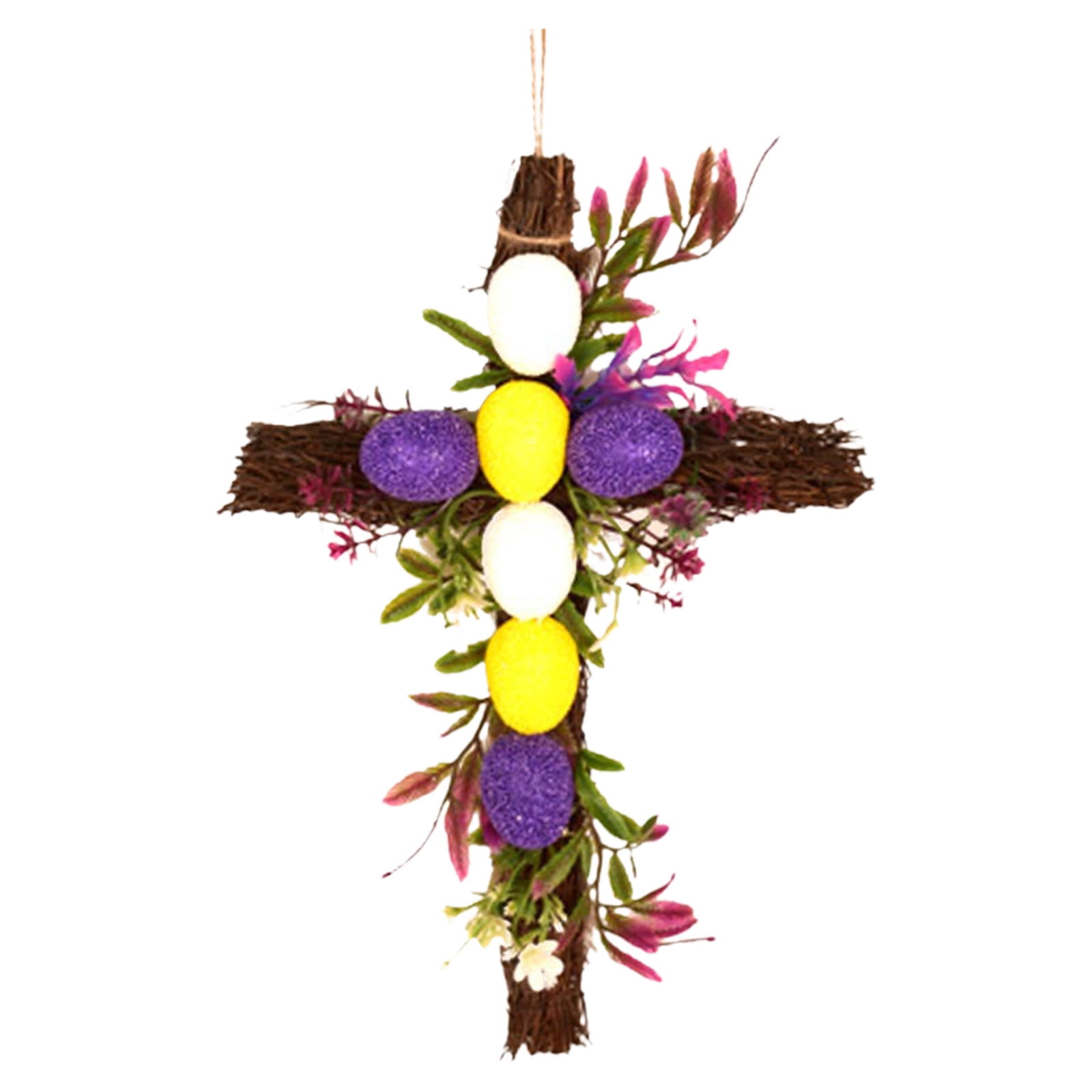 Tao Tao Easter Cross Wreath With Colorful Eggs,Easter Egg Wreath With ...