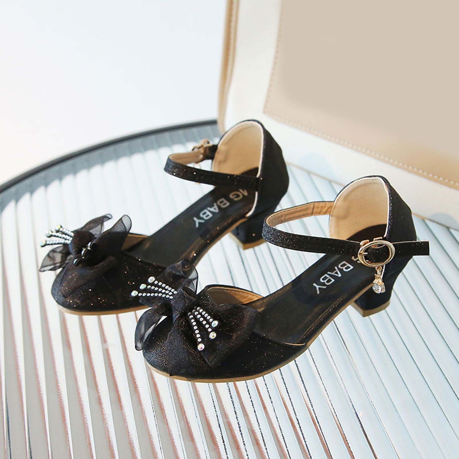 Tao Tao Girls Dress Block Medium Heel Party Pumps - Closed Toe Mesh Bow ...