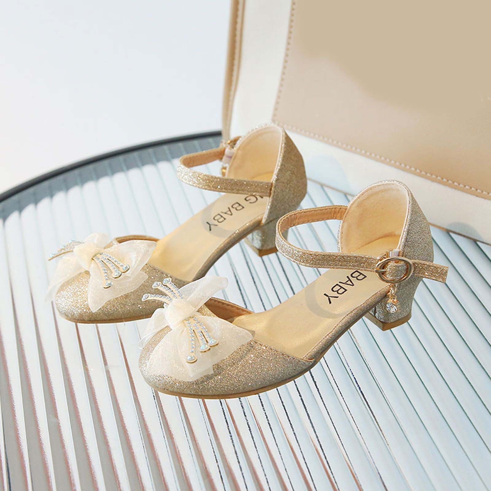 Tao Tao Girls Dress Block Medium Heel Party Pumps - Closed Toe Mesh Bow ...