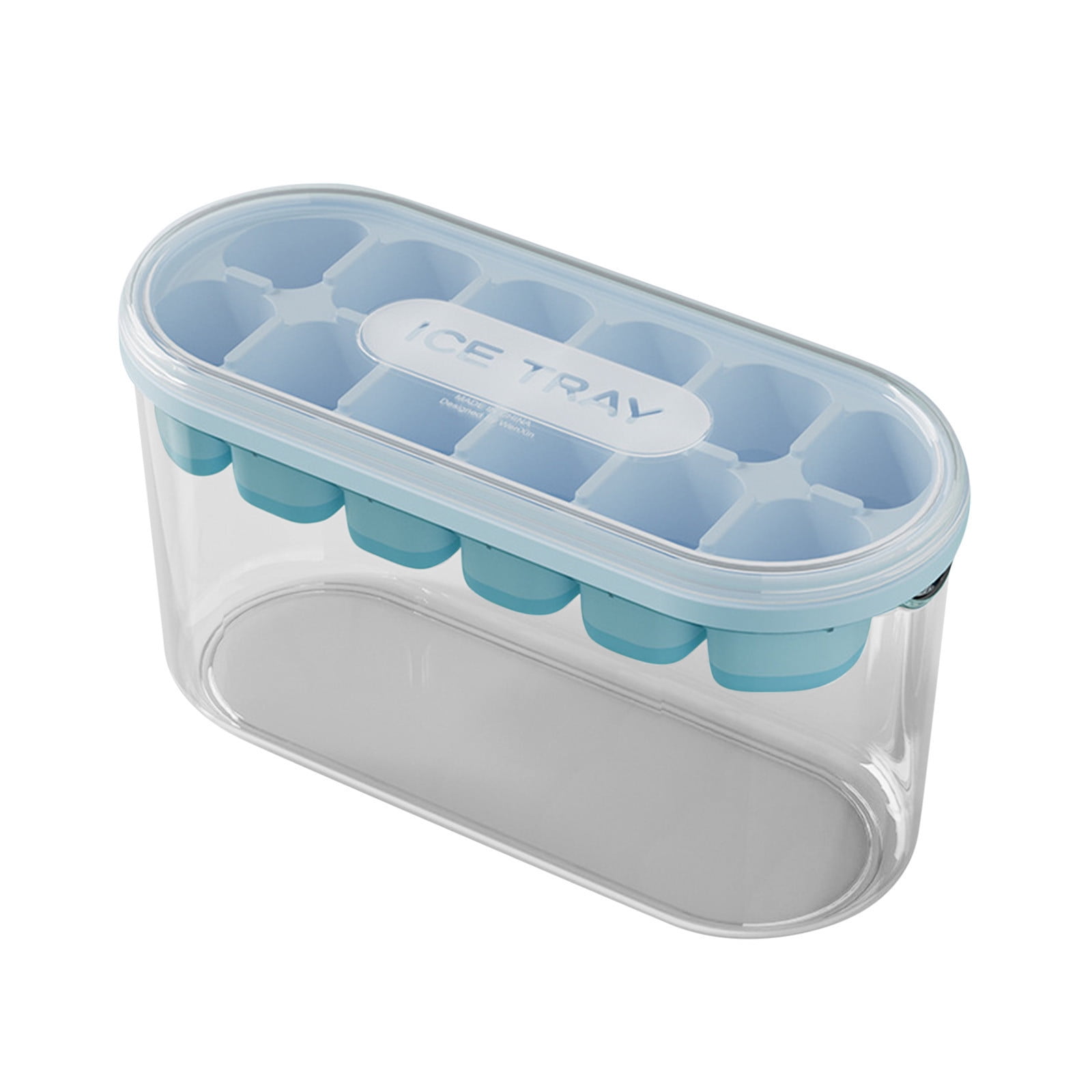 Tao Tao Ice Cube Tray with Lid and Bin, Easy Pop Out Silicone Ices ...