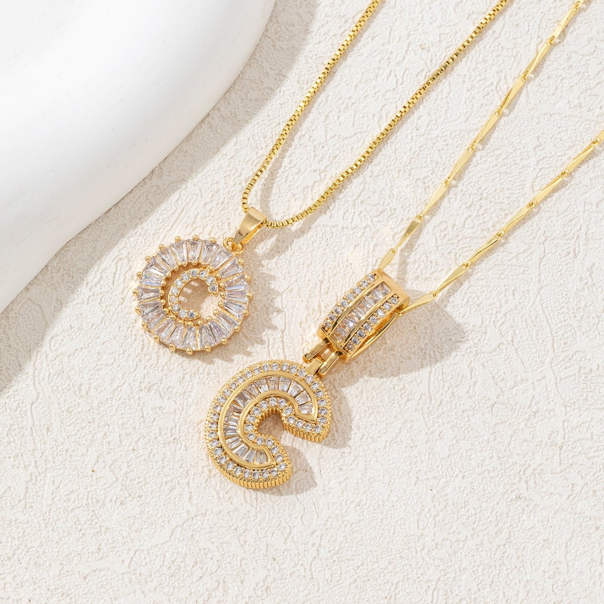 Tao Tao Letter Necklace 14k Gold Plated Bling Dainty Necklaces Trendy ...