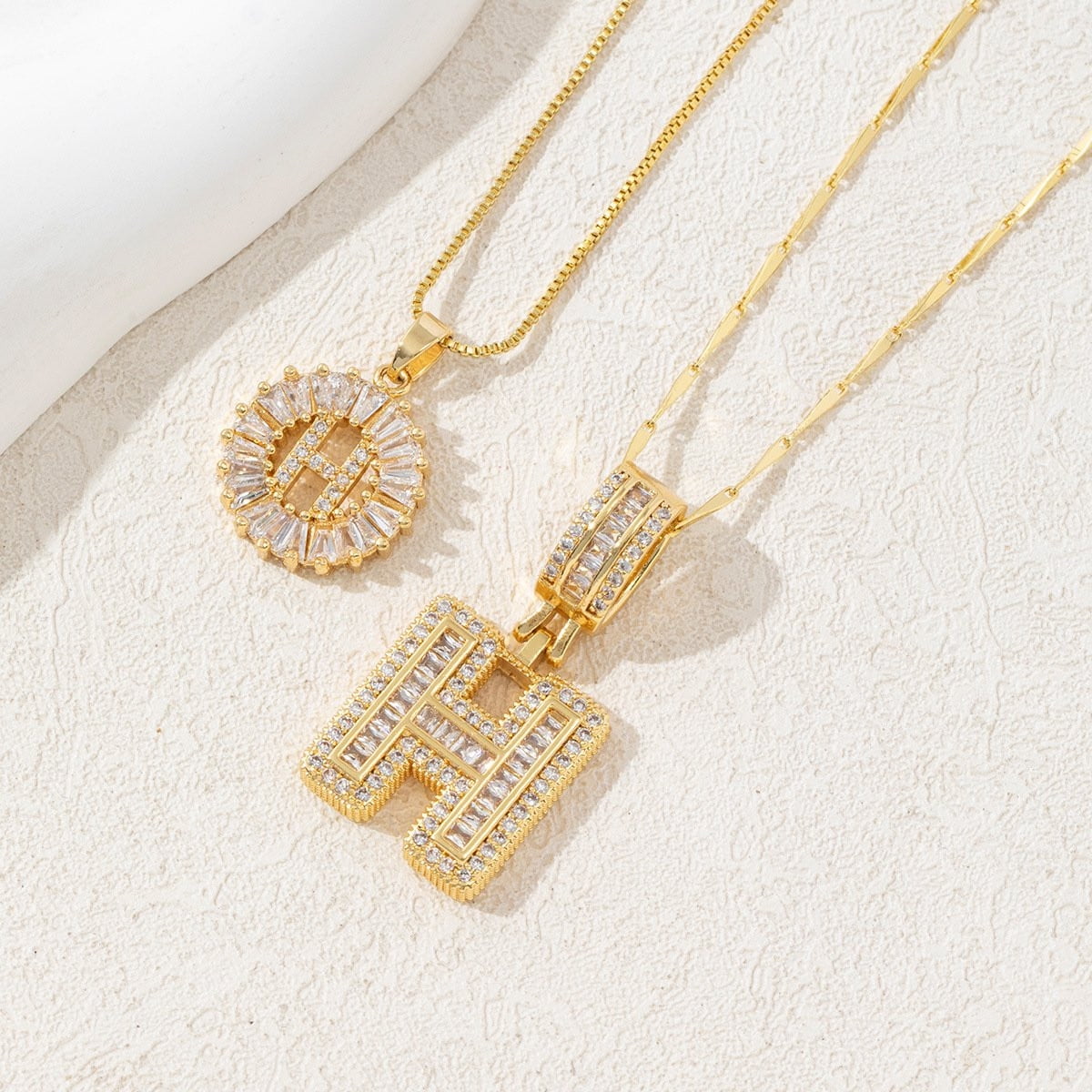 Tao Tao Letter Necklace 14k Gold Plated Bling Dainty Necklaces Trendy ...