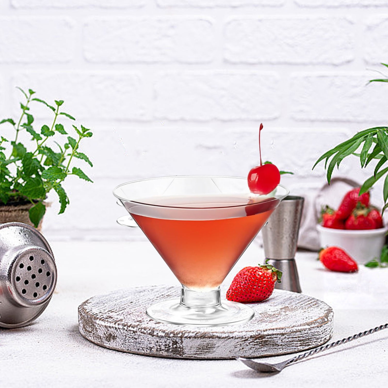 Tao Tao Plastic Martini Glasses Clear Cocktail Dessert Parfait Glasses ...