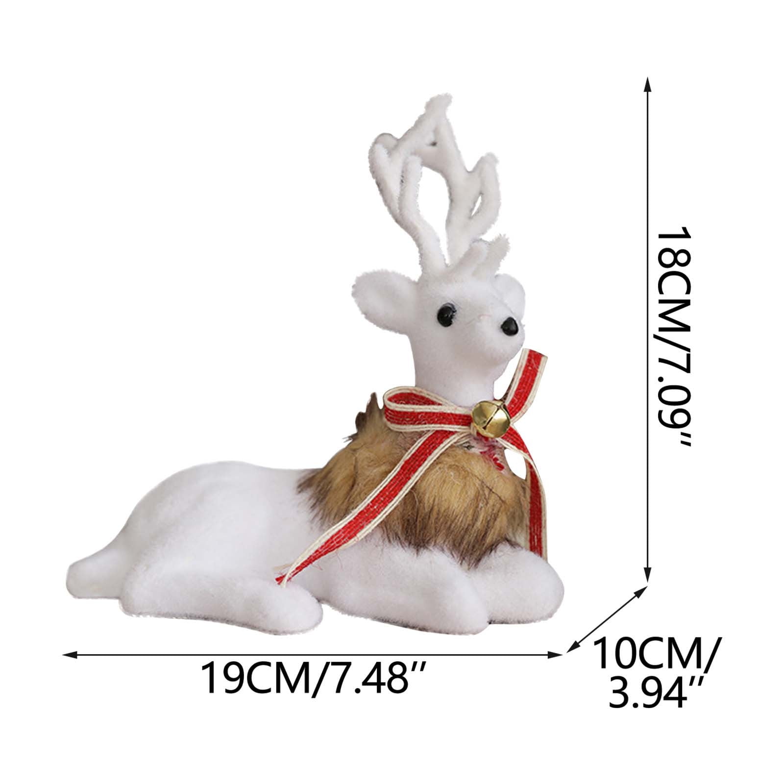 Tao Tao Reindeer Figurine Flocking Standing Sitting Xmas Deer Statue ...