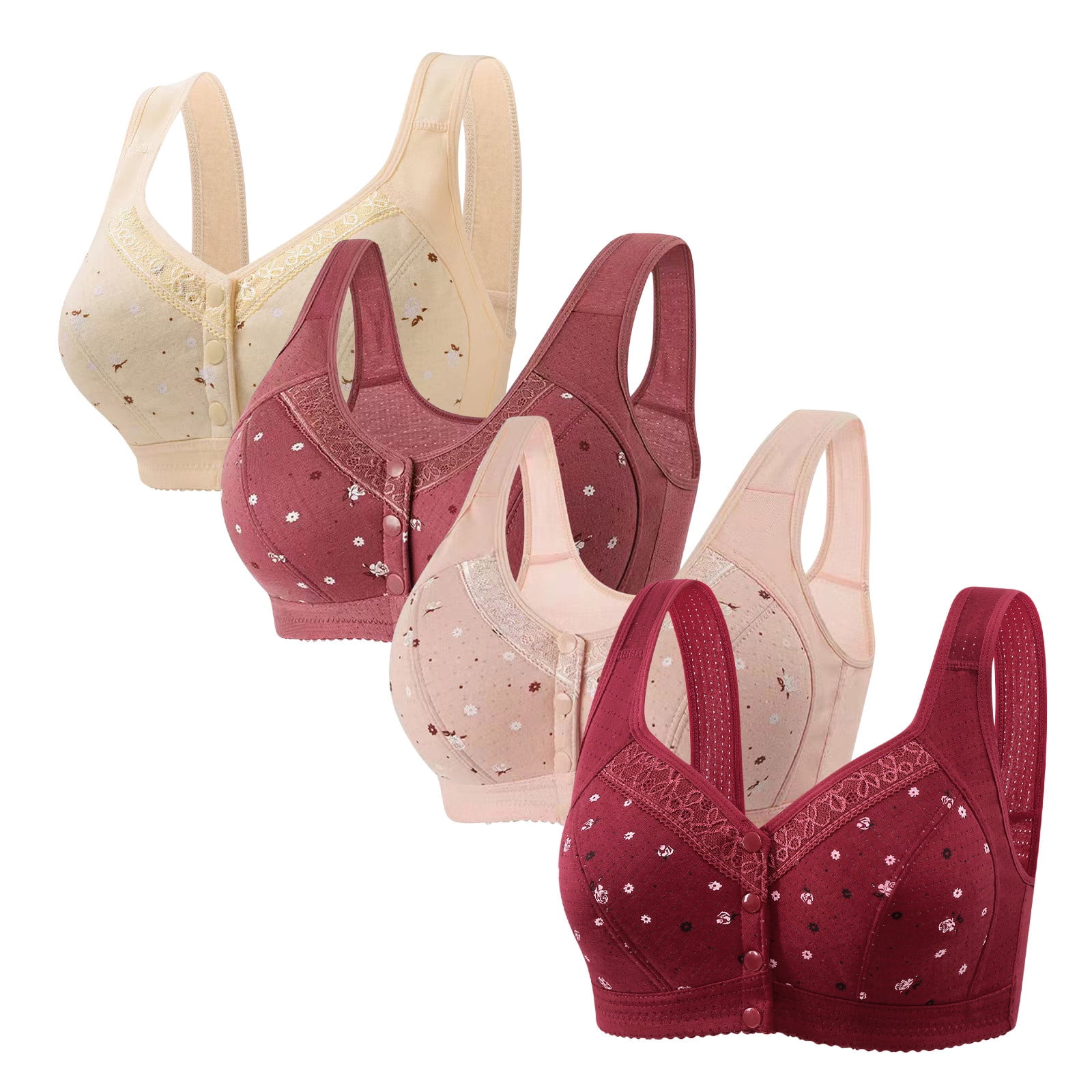 Tao Tao Sports Bras For Older Women Front Closure Bra No Underwire ...