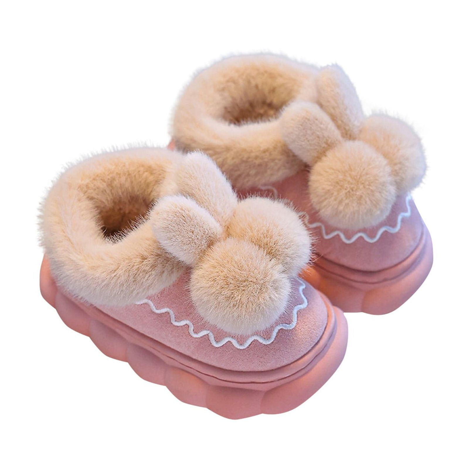 Tao Tao Toddler Little Girls Bunny Plush Slippers Girls Rabbit Slippers ...