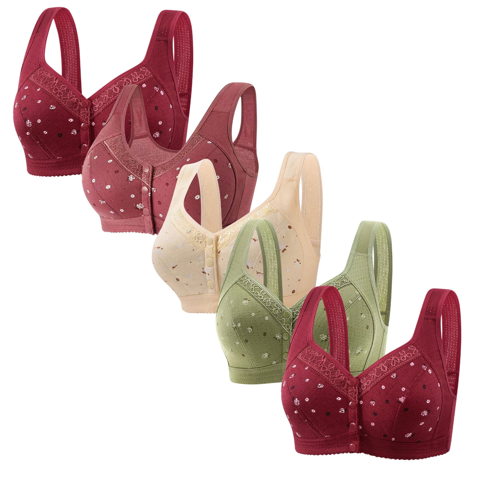 Tao Tao Women Daisy Bra Convenient Front Close Button Bras Sports Bra ...