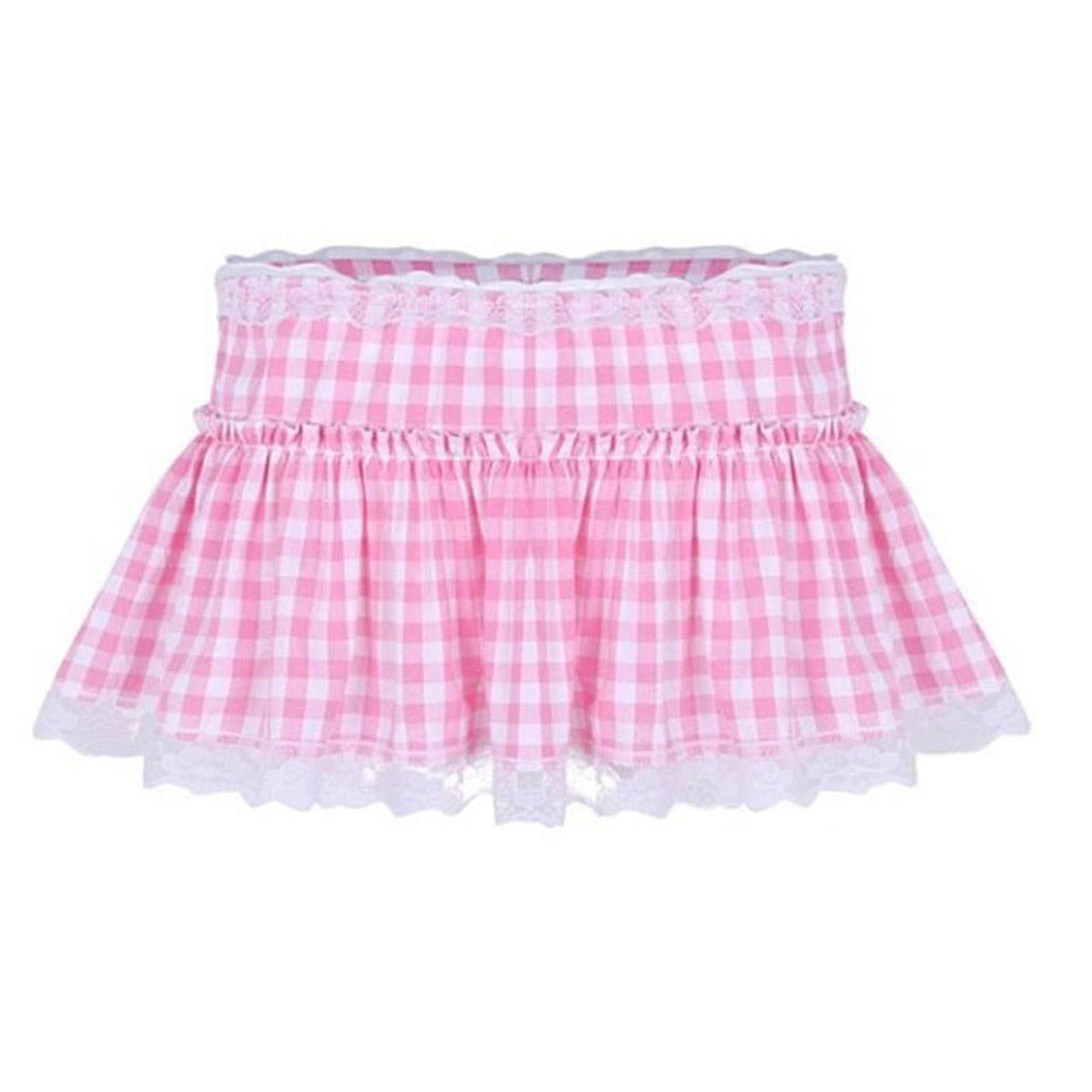 Tao Tao Women Floral Lace Mini Skirt Y2k Sheer Ruffle Hem Bodycon Short ...