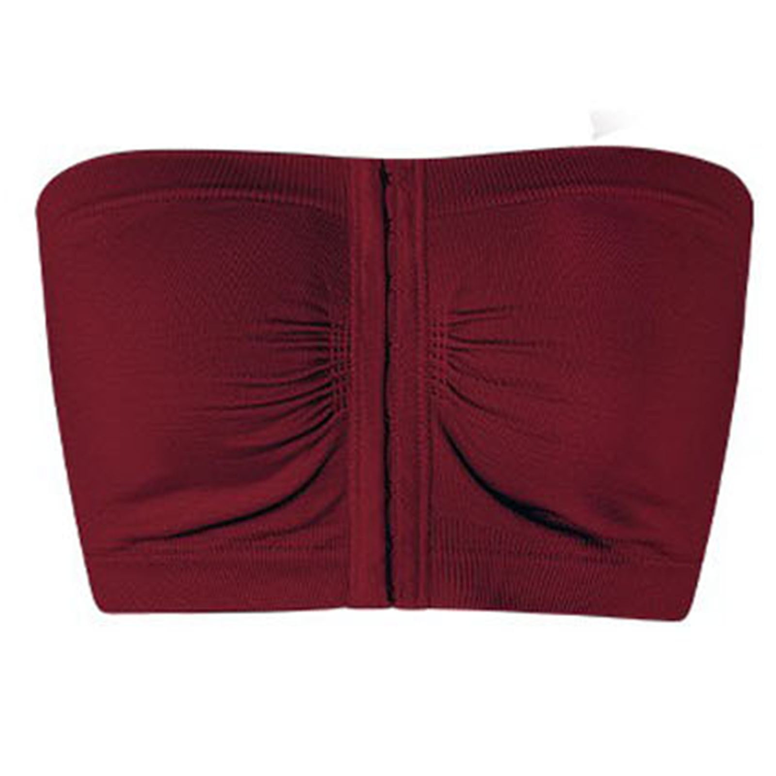 Tao Tao Women's Plus Size Strapless Bras Solid Front Closure Bandeau ...