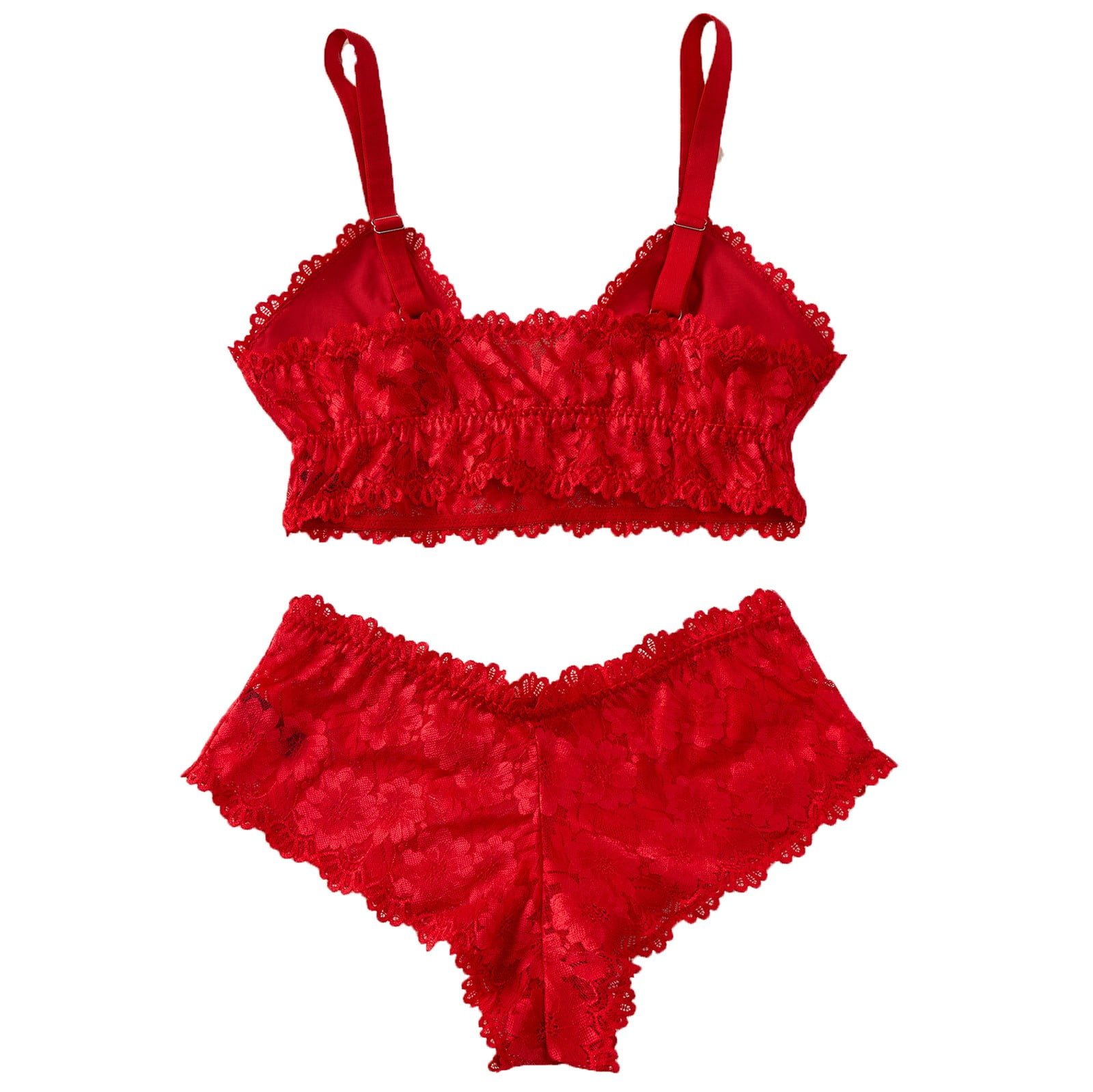 Tao Tao Women's Thin Lace Bra And Panty Set Weave Unlined Underwire ...