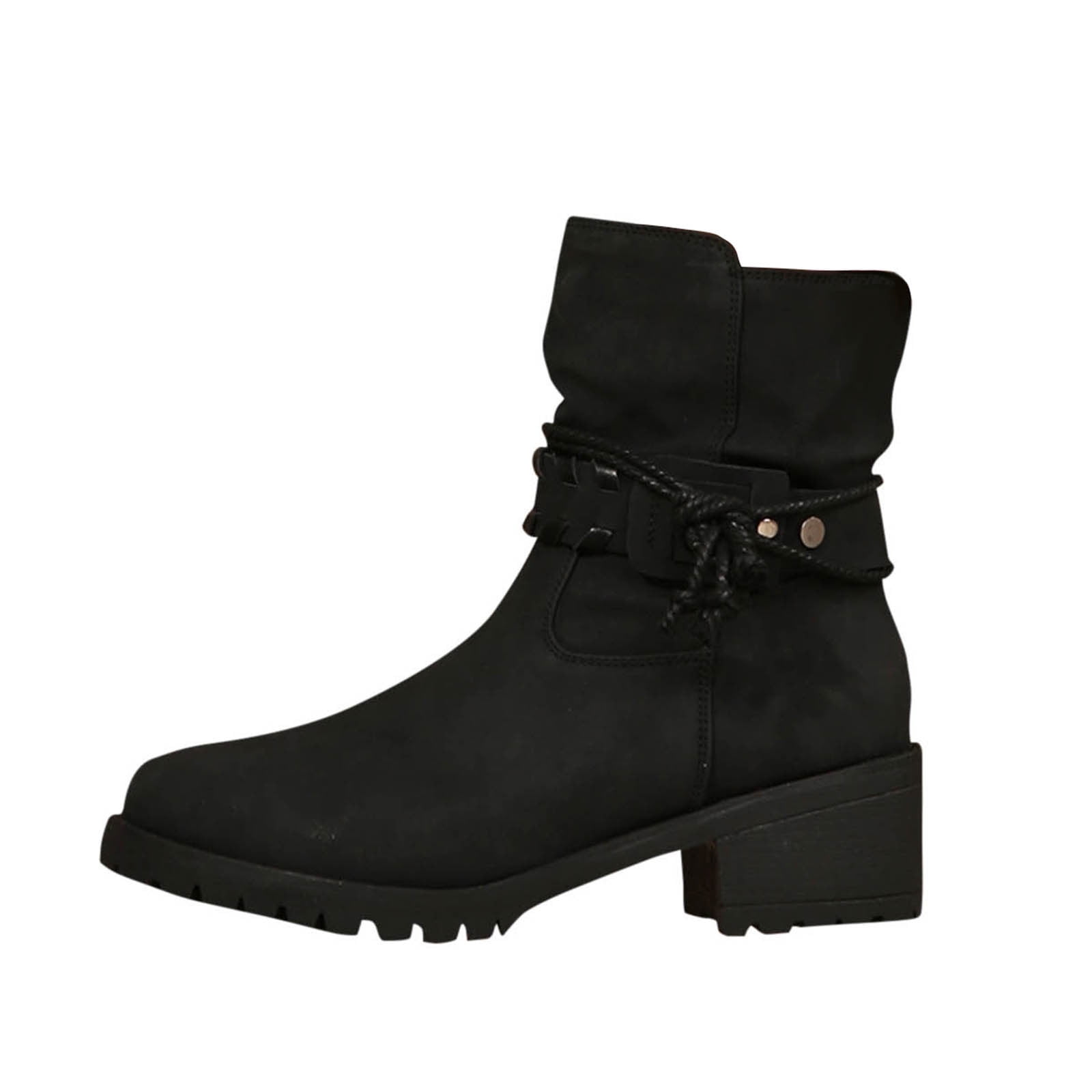 Tao Tao Women's Wide Width Ankle Boots - Low Heel Side Zipper Slouchy ...